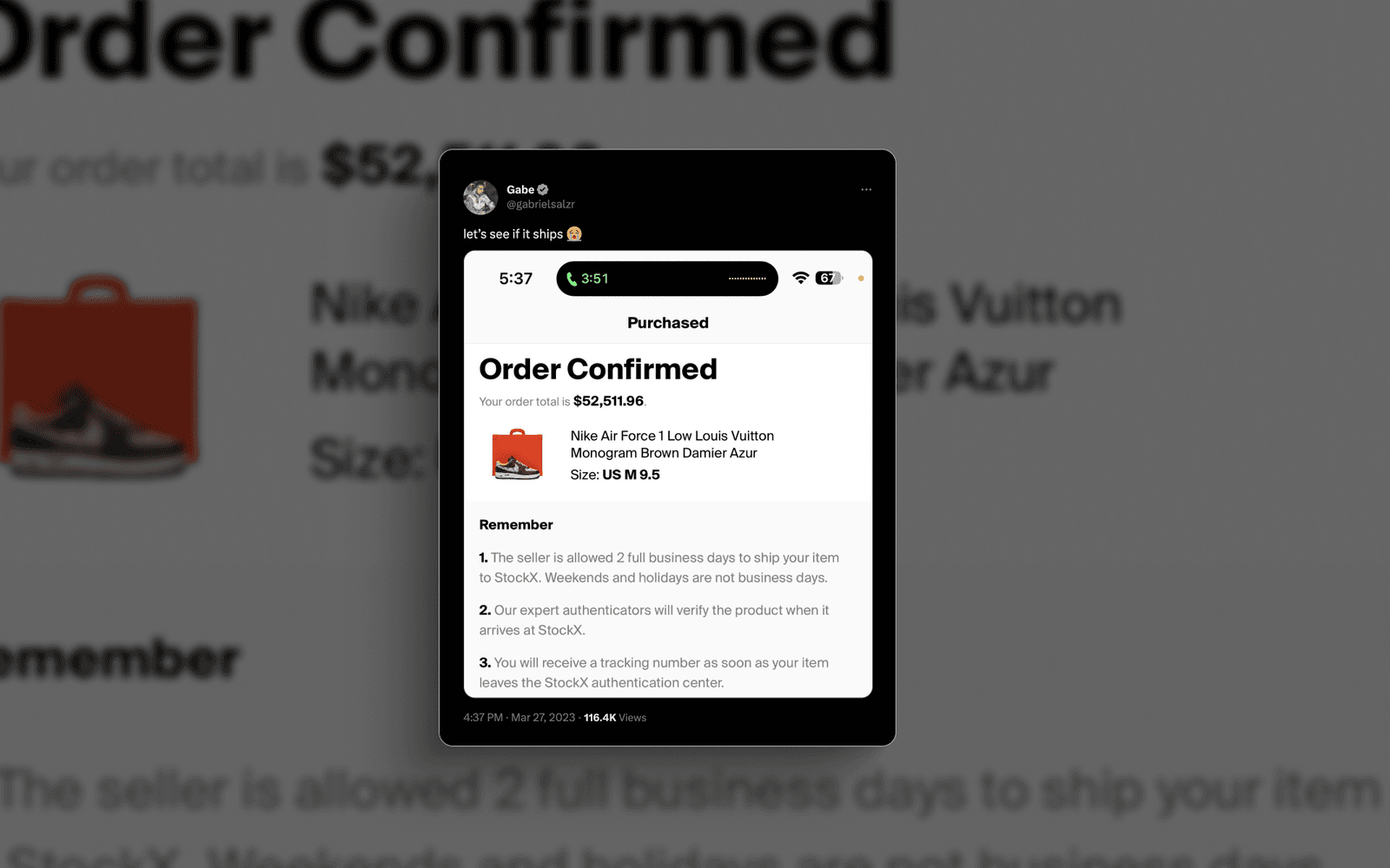 $52K For A Pair Of The Louis Vuitton x Nike Air Force 1 - TheSiteSupply